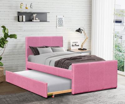 Cina Wood Single Day Oem Modern Upholstered Bed Frame With Trundle For Guest Room in vendita
