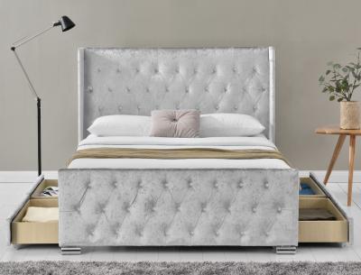 China Tufted Buttons Queen Upholstered Storage Platform Bed Four Drawers à venda
