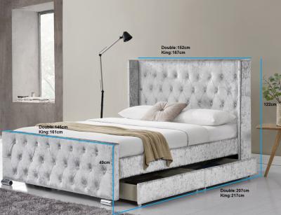 China Tufted Buttons Queen Upholstered Storage Platform Bed Four Drawers à venda