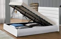 China Optional size White Upholstered Bed Frame with storage for sleep comfortable for sale