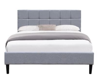 Cina Double Size Low Profile Upholstered Bed Frame Linen Grey Fabric 8 Inch Legs in vendita