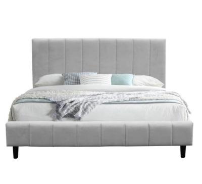 Cina Double Grey Fabric Bed Frame With Wooden Slatted Base in vendita