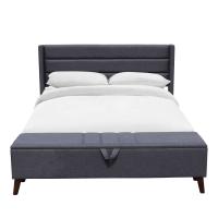 China Gray Solid Back Tufted Queen Storage Bed Comfortable For Sleep FSC for sale