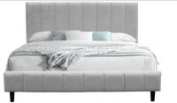 China Grey Upholstered  Bed Frame With Fabric Material for sale