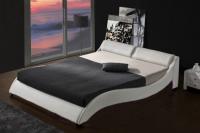 China Upholstered Platform Bed Frame With Led Lighting, Curve Design for sale