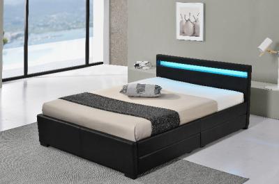 中国 Full Bed Frame with LED Charging Station Storage Headboard and Drawers 販売のため