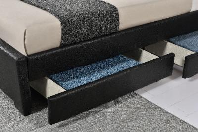 中国 Full Bed Frame with LED Charging Station Storage Headboard and Drawers 販売のため