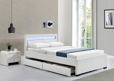 Cina Upholstered Platform Bed Frame with Storage Drawers LED Lights Headboard in vendita