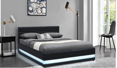 Cina Home Furniture Full Queen Size Upholstered Platform Bed With LED Light in vendita