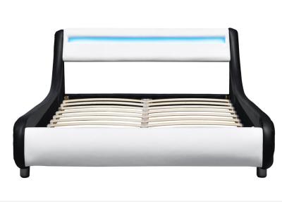 Cina Letto di piattaforma di cuoio ricoperto della curva di Wave della struttura contemporanea moderna del letto in vendita