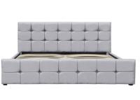 China Bedroom Platform Wood Upholstered Queen Bed Frame With Button for sale