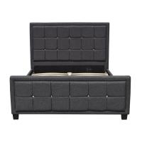 China Platform Upholstered Bed Frame Fabric Button With Footboard for sale