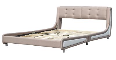 Cina Camera da letto di tela del tessuto della struttura ricoperta dimensione moderna del letto di piattaforma della regina dell'OEM in vendita