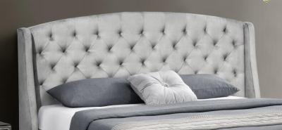 Cina Il letto ricoperto del compensato del Wingback incornicia re scuro di Grey Velvet Wing Headboard Queen in vendita