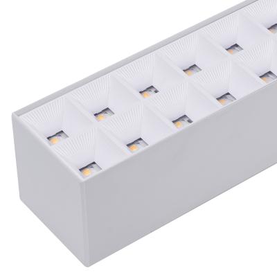 China Indoor Lighting Lower UGR Suspended Pendant Lamp Linkable Led Batten Linear Lights for Office Warehouse Supermarket for sale