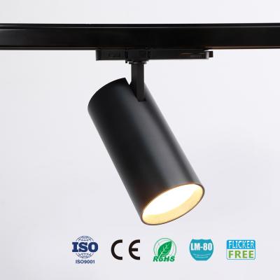 China Aluminum Modern COB LED Track Light CCT Adjustable Triac Dimmable 24 36 60 Degrees 3000lm Office Use for sale