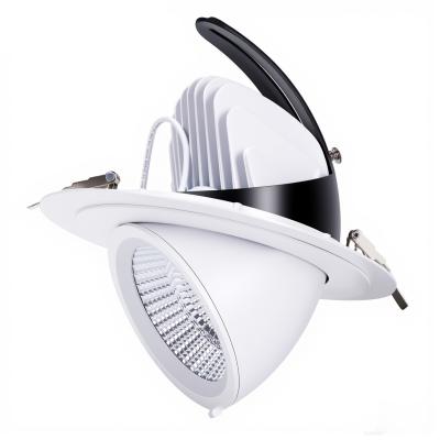 China 360° Rotation 90° Tilt Commercial LED Downlight with >50,000 Hours Lifespan and COB Light Source for sale