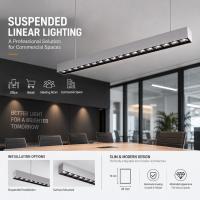 China Single Row Lens LED Linear Light UGR<19 60° 80° 90° 1200mm 1500mm DALI Suspended Commercial Office Lighting for sale