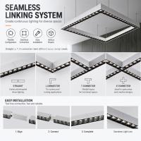 China Single Row Lens LED Linear Light UGR<19 60° 80° 90° 1200mm 1500mm DALI Suspended Commercial Office Lighting for sale