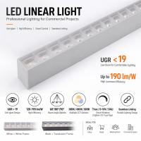 China Single Row Lens LED Linear Light UGR<19 60° 80° 90° 1200mm 1500mm DALI Suspended Commercial Office Lighting for sale
