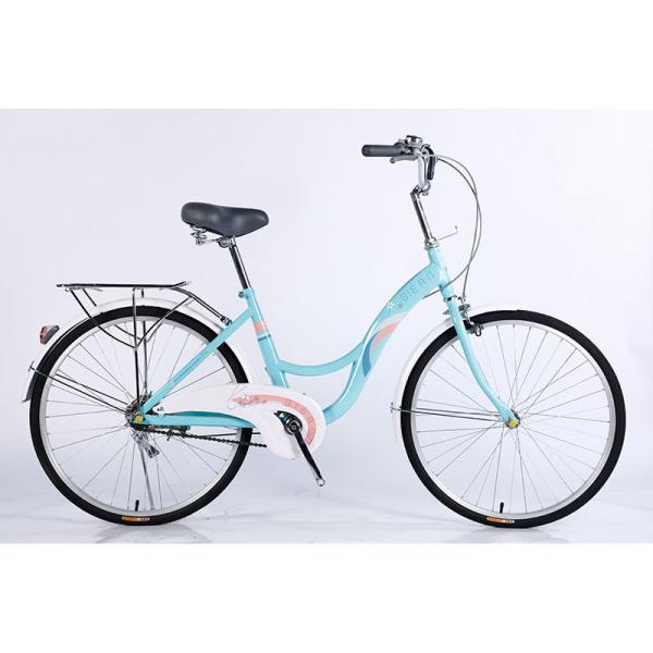 Quality 24 Steel Frame Single Speed Ladies Bike City Bicycle With Front And Rear Wheel for sale