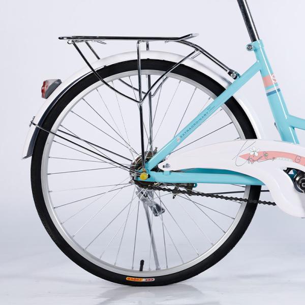 Quality 24 Steel Frame Single Speed Ladies Bike City Bicycle With Front And Rear Wheel for sale