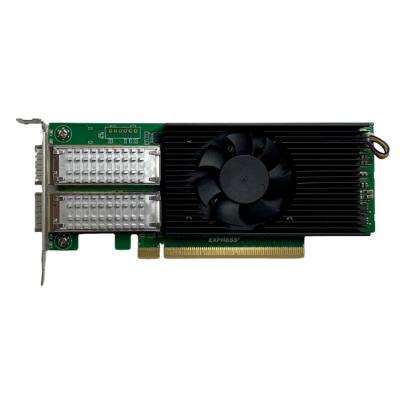 중국 HZ100PS1600QF2 100G 듀얼 광 포트 PCIe 네트워크 카드 (PCIe Gen4.0 x16 및 PS1600 칩 포함, 고속 이더넷용) 판매용