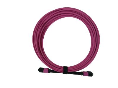 중국 OM4 50/125um MTP-24 파이버 패치 케이블, 24개 파이버 및 3.0mm 외경 판매용