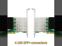 HZ10X710F4 10 Gigabit Four-Port PCIe Network Card with Intel XL710 Chip and SFP+ Connectors