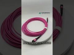 custom 12-core 10m om4 mpo(f)-mpo(f) fiber patch cord with lszh jacket and type b polarity