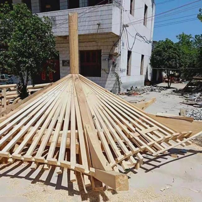 Εξαγωνικός κινεζικός ξύλινος κήπος Gazebo 9 περίπτερων