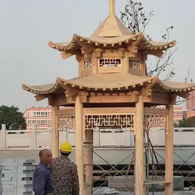 Εξαγωνικός κινεζικός ξύλινος κήπος Gazebo 0 περίπτερων