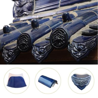 China Customizable Traditional Ceramic Chinese Glazed Roof Tiles 180*110mm for sale