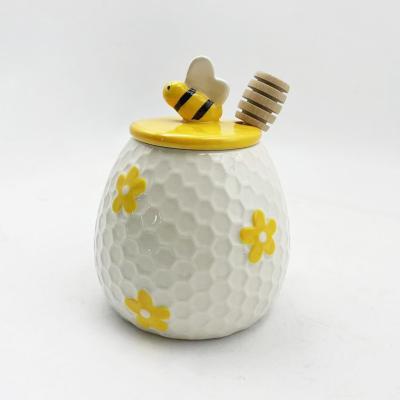 Cina Fabbrica in stile in striscio Bee Design ceramica vaso di miele per la decorazione della cucina domestica in vendita