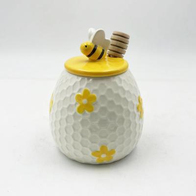 Cina Fabbrica in stile in striscio Bee Design ceramica vaso di miele per la decorazione della cucina domestica in vendita