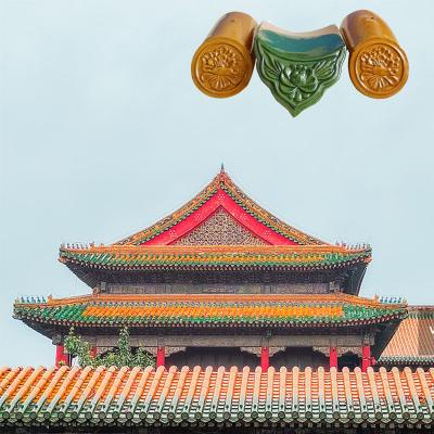 China Chapa de telhado de vidro chinês 18x18cm espetacular vidro cerâmica durável para telhado de pavilhão arquitetura chinesa for sale
