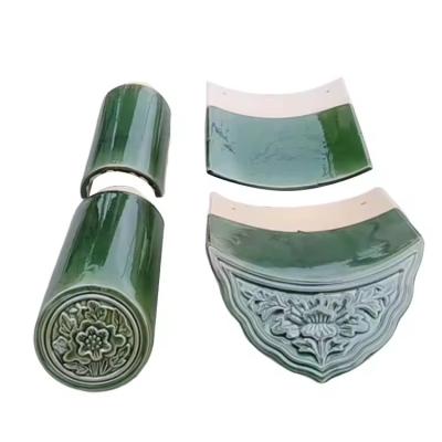 China Antique Chinese Style Wooden Pavilion Garden Pagoda Green Glazed Roof Tiles for sale