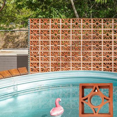 China Exterior Decoration Wall Hollow Breeze Block Terracotta Ventilation Clay Bricks for sale