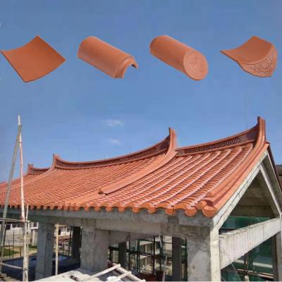China Chinese Natural Red Clay Roof Tiles For Garden Pagoda House Terracotta Roofing Material for sale