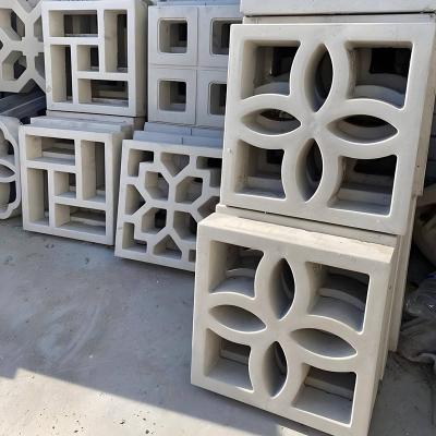China Classical Design Natural White Breeze Blocks Concrete Garden Wall Screen Tiles Decorative Perforated Bricks for sale