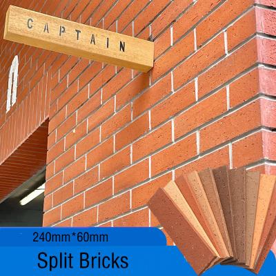 China Industrial Split Face Brick Veneer Custom Finishes Exterior Rustic Urban Wall Tiles for sale