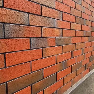 China Modern Design Mixed Gradient Colors Thin Clay Brick Veneer Facade Building Exterior Wall Clinker Tile for sale