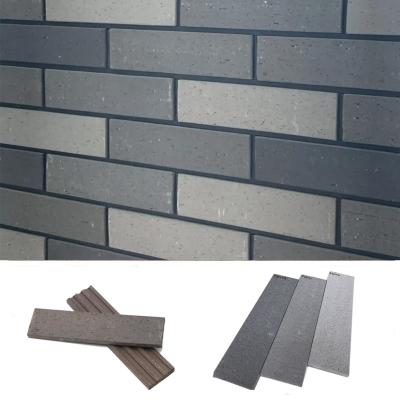 China Matte Finish Outdoor Gray Clay Brick Split Face Brick Wall Covering Veneer Tile Extrusion Sintered Process for sale