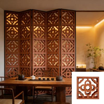 China Red Clay Floral Pattern Natural Breeze Blocks Decorative Perforated Terracotta Bricks for Patio & Tea Room Space Divider for sale