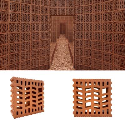 China Red Terracotta Breeze Blocks Partition Brick Garden Wall Screen Tiles for Ventilation Facades Entryways/Feature Walls for sale