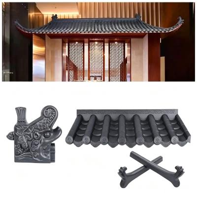 China Interior/Exterior Chinese Style Entrance Gate PVC Roof Tile Kit Lightweight Plastic Canopy Panels for Hotel Lobby Portals for sale