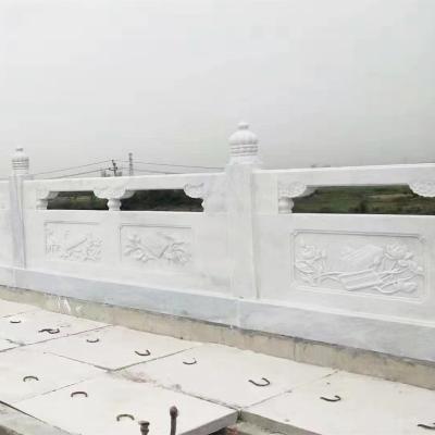 China Smooth Marble Stone Sculpture Baluster Handmade Carving Railing Chinese Stone Bridge for sale