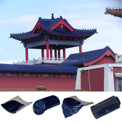 Cina Caolino blu lustrato cinese Clay Villa delle mattonelle di tetto di materiale da costruzione in vendita