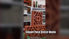 Red Clay Floral Breeze Blocks for Elegant Patio Dividers