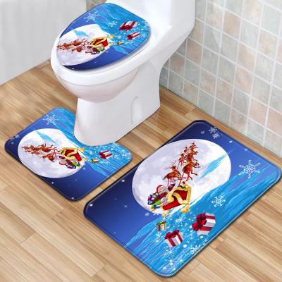 Cina Il Natale coperta del bagno di tre pezzi ha messo le coperture del coperchio della toilette 50*80cm in vendita